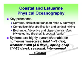 Climatic Influences on Coastal/Estuarine Physical Oceanography …and ...