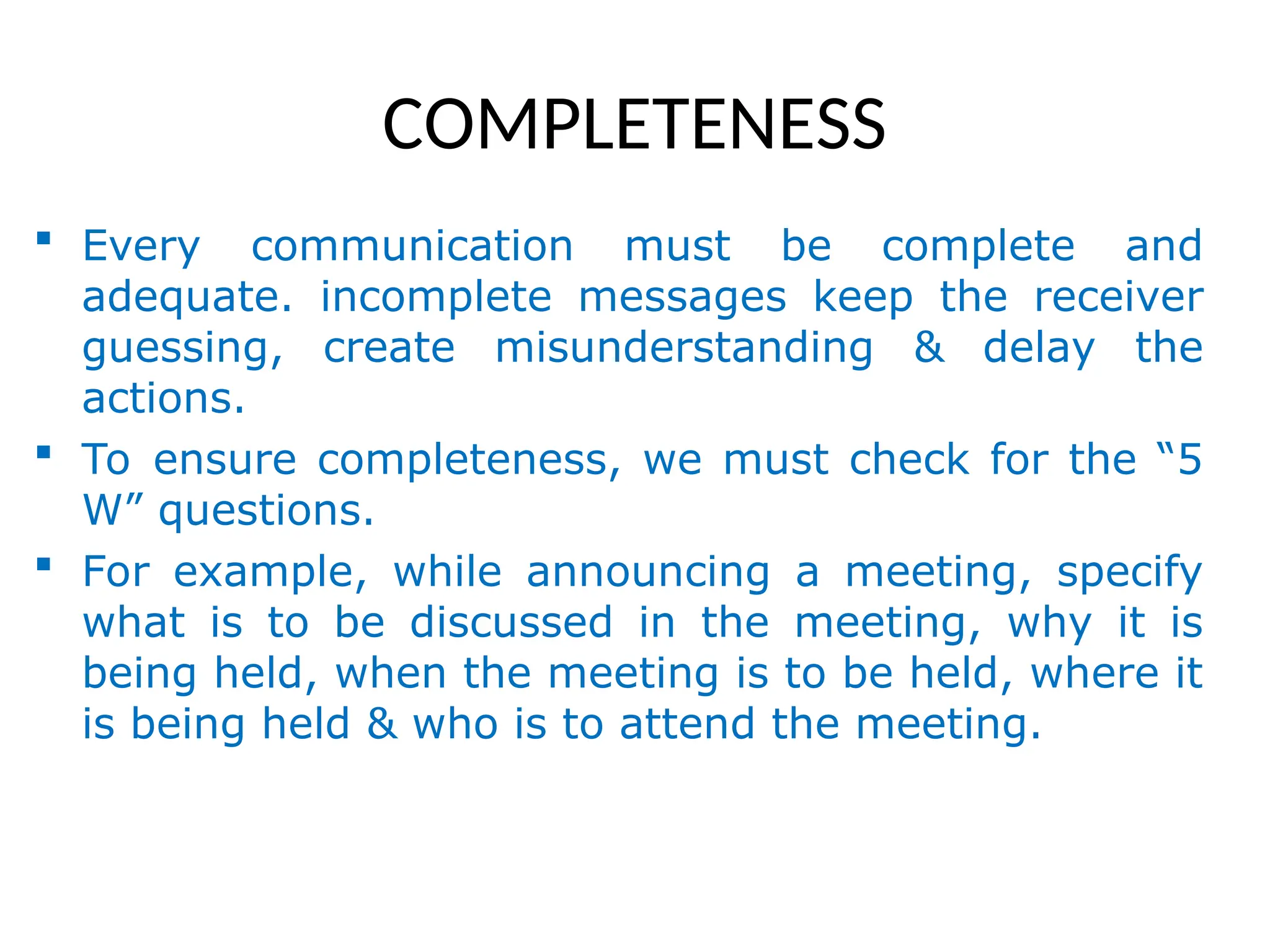 7c of Communication IN BUSINESS COMMUNICATION | PPT