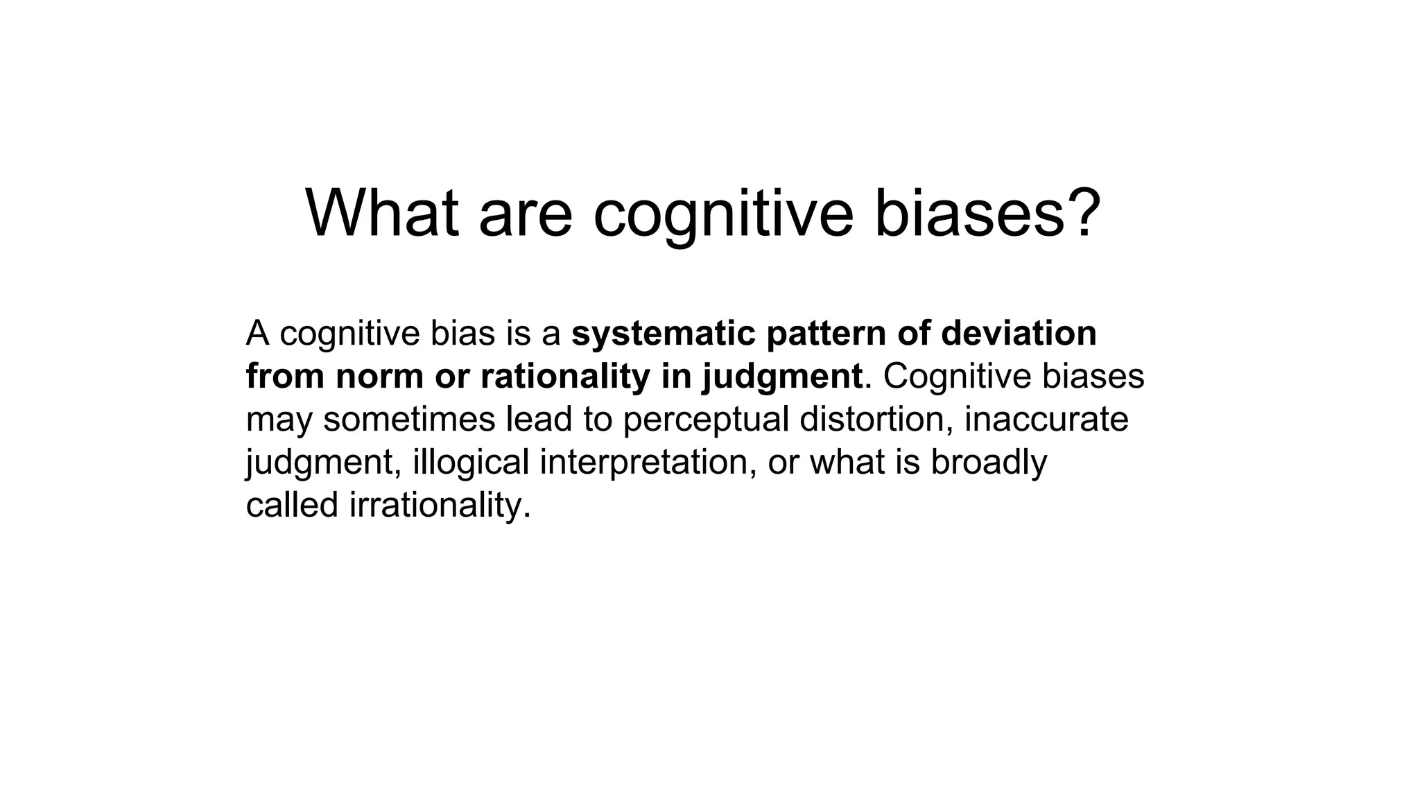 7 cognitive biases and how to spot them | PPTX