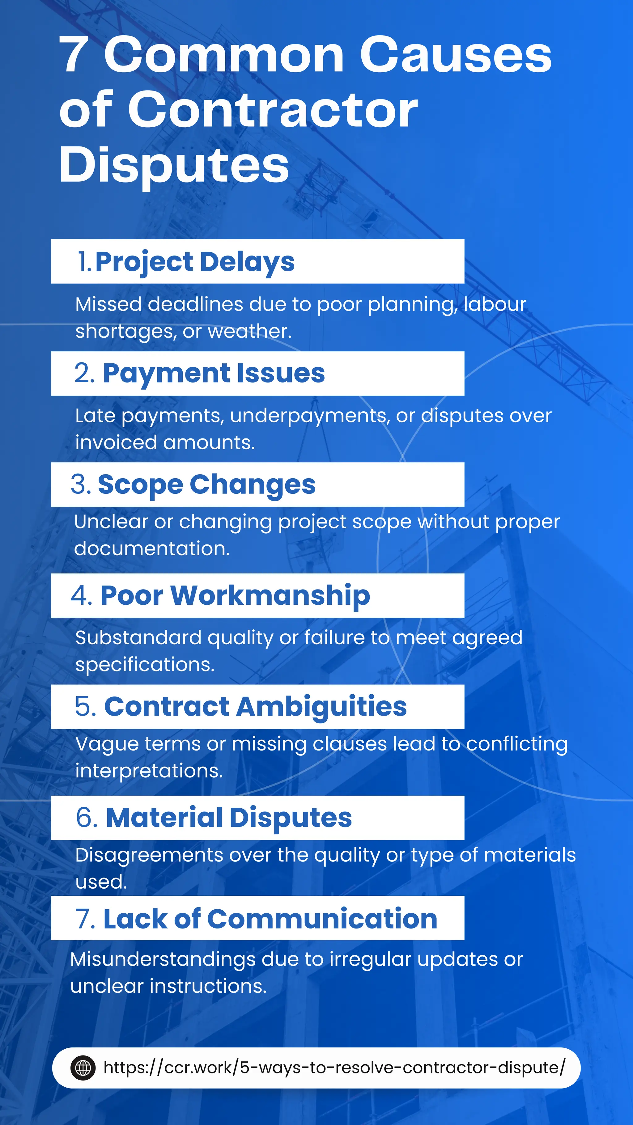 Know 7 Common Causes of Contractor Disputes | PDF