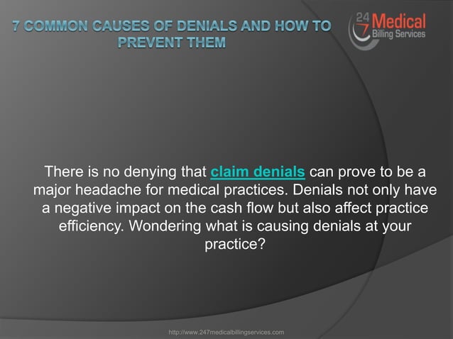 7 common causes of denials and how to prevent them | PPTX | Health ...