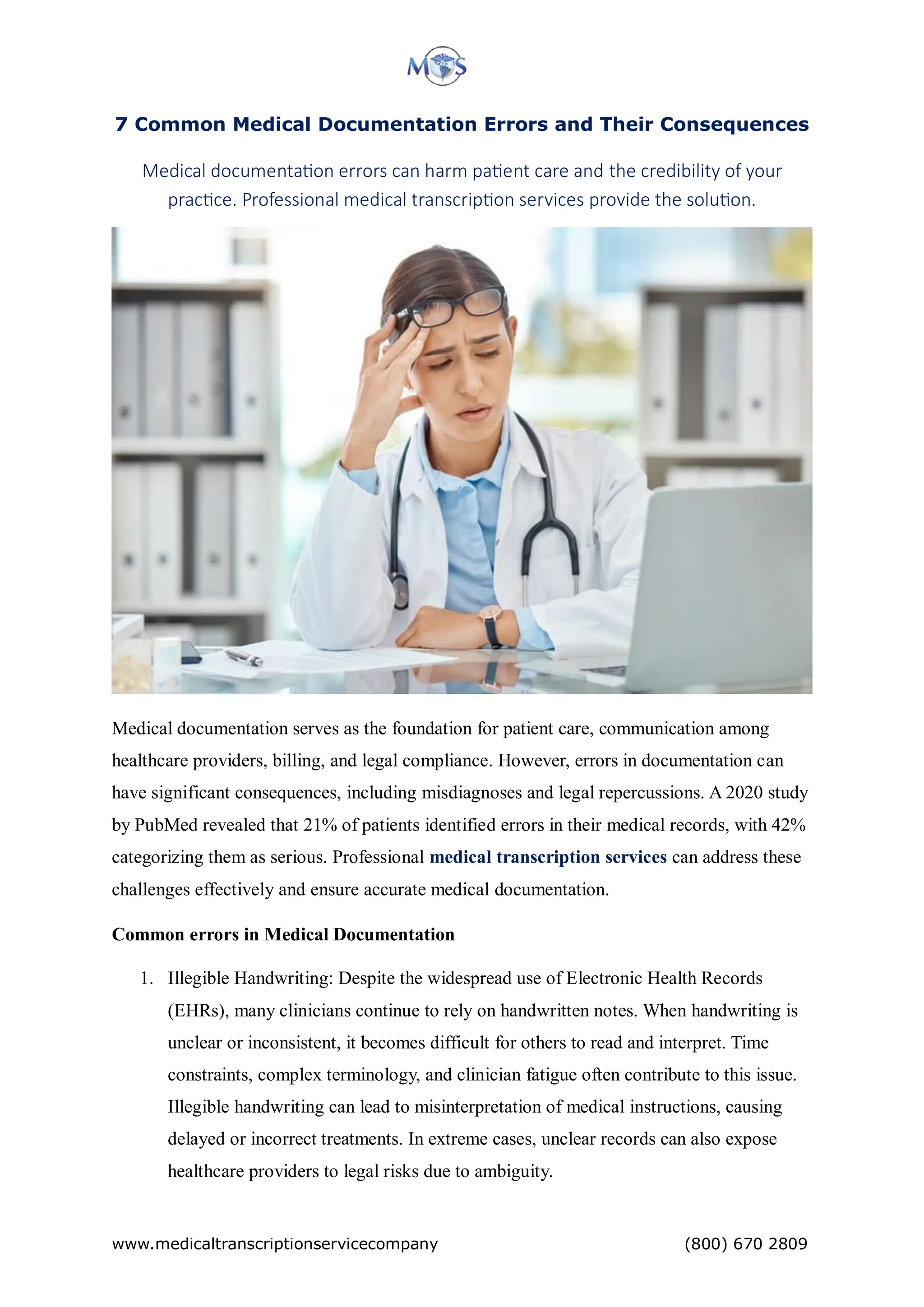 7 Common Medical Documentation Errors and Their Consequences | PDF