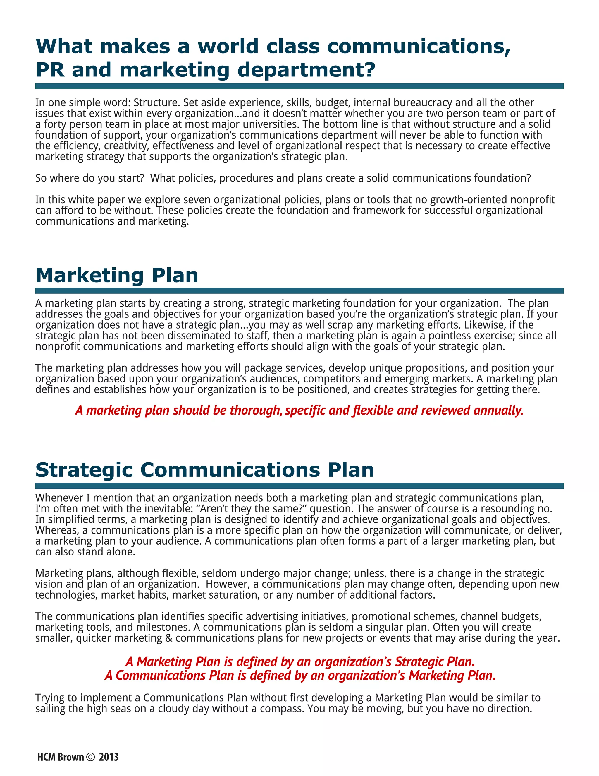 7 communications policies your nonprofit cannot live without | PDF
