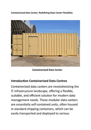 Containerized data canters are revolutio | PDF