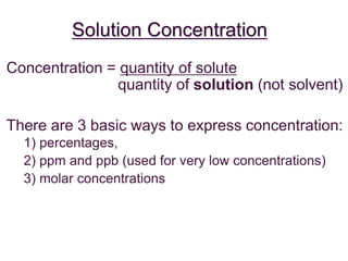 7 concentration part d | PPT | Chemistry | Science