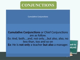 Conjunctions in english language a must known topic | PPTX