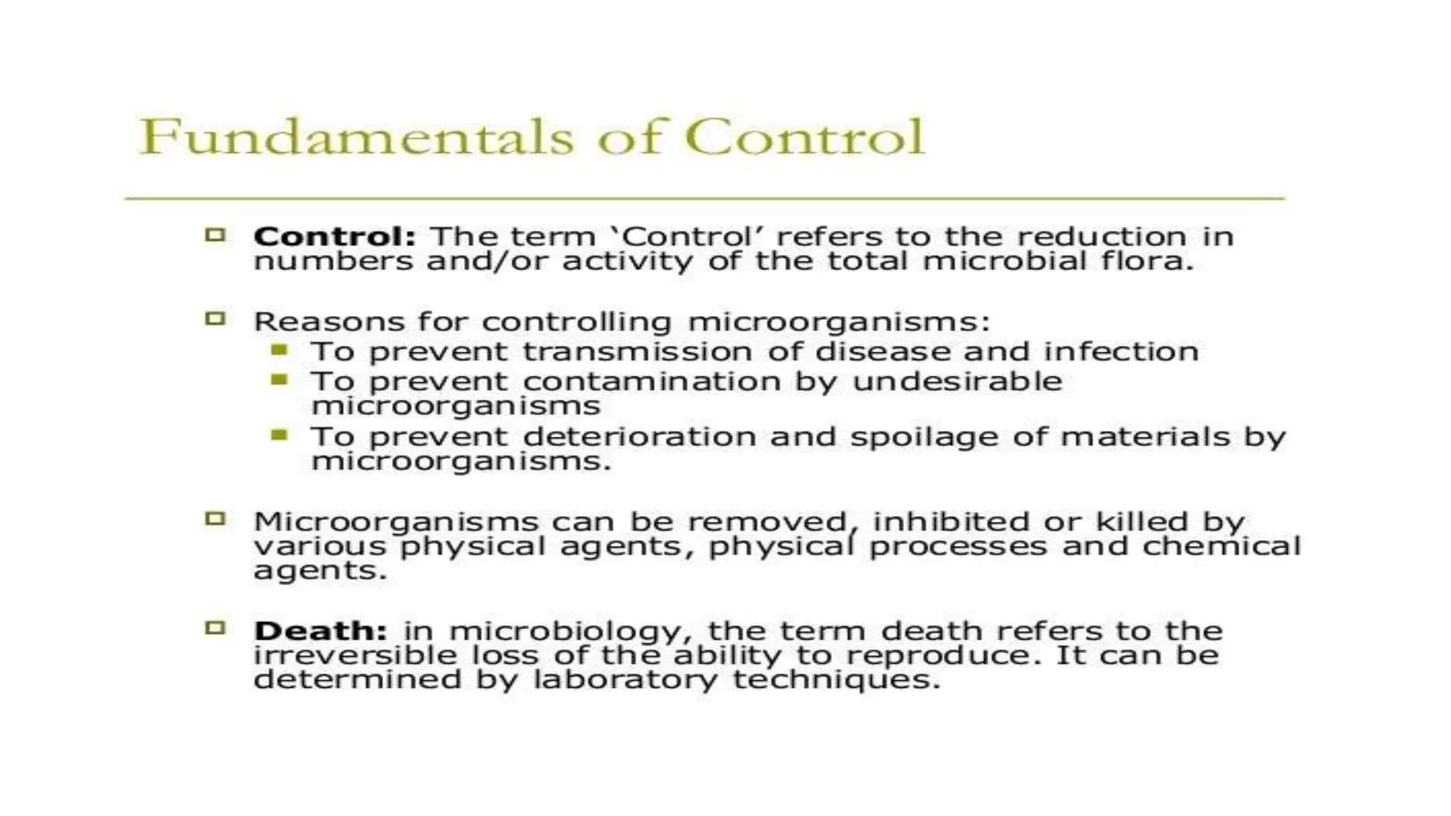 Control of Microorganisms | PPTX