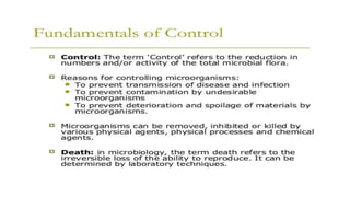 Control of Microorganisms | PPTX