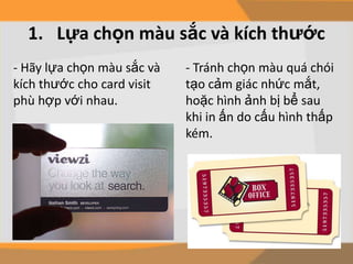 7 cot yeu can can nhac trong thiet ke card visit | PPTX