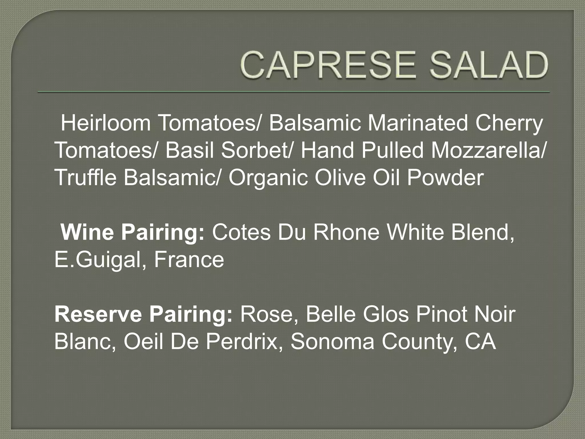 7 course menu with wine | PPTX