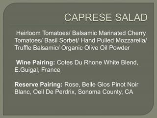 7 course menu with wine | PPTX