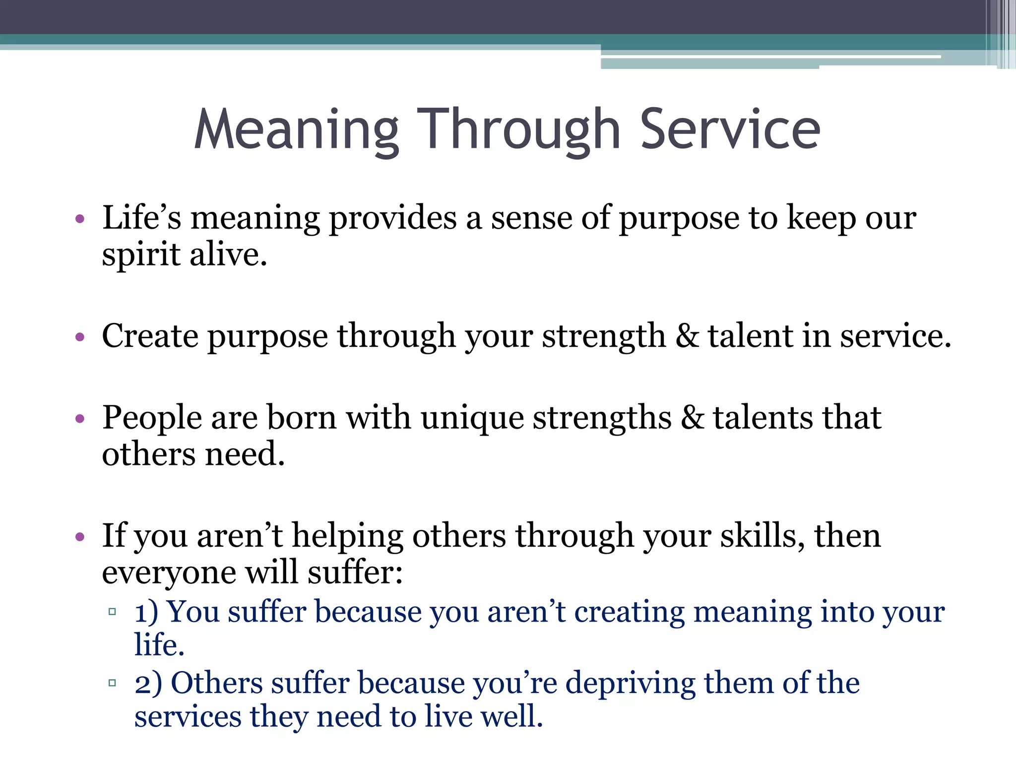 Create meaning into your life | PPTX