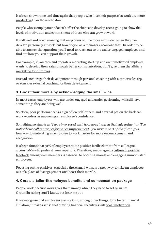 7 Creative Ways to Motivate Disengaged Employees | PDF
