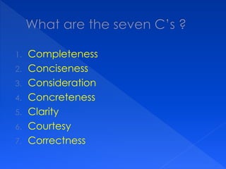 Seven C's | PPT