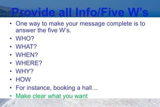 Functional English 29. 7C's of Communication. Code 0079 | PPT