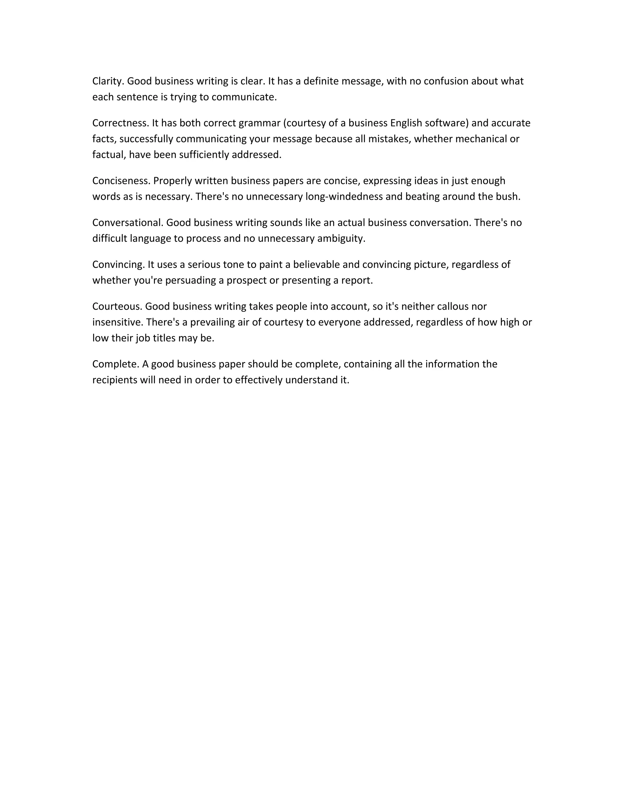 7 c's of business writing | RTF