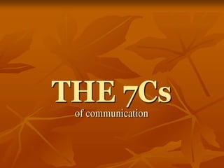 7cs of communication | PPT