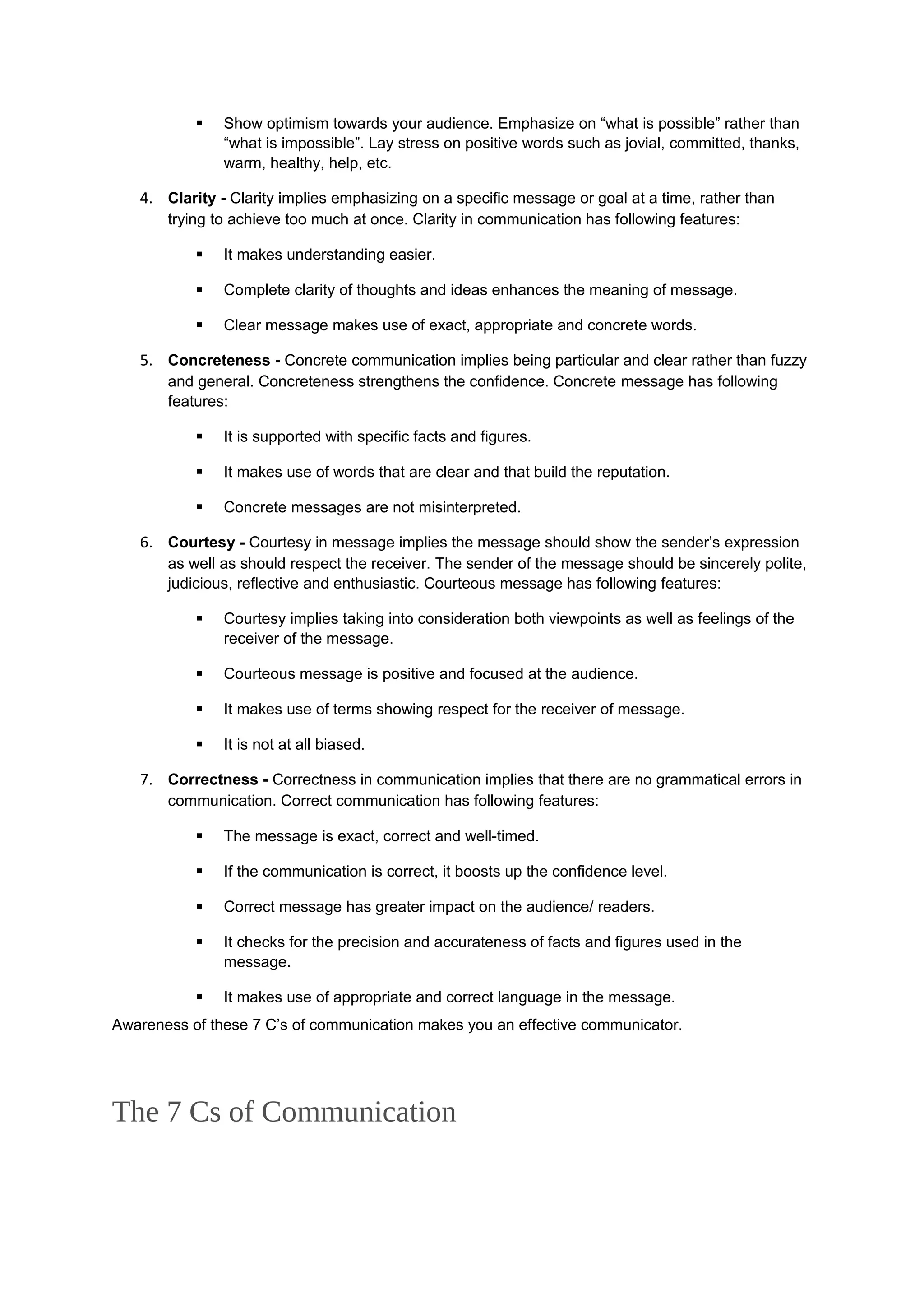 7 cs of communication | ODT