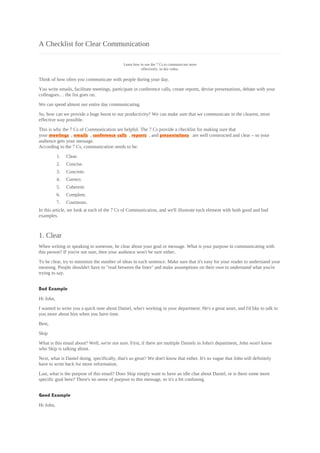 7 cs of communication | ODT