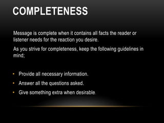 7 cs of communication | PPTX