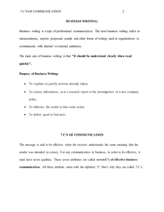 7 c's of communication | DOCX