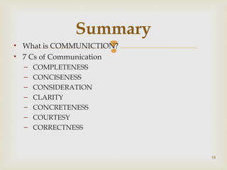 7 c's of communication by sudrshan aind | PPT