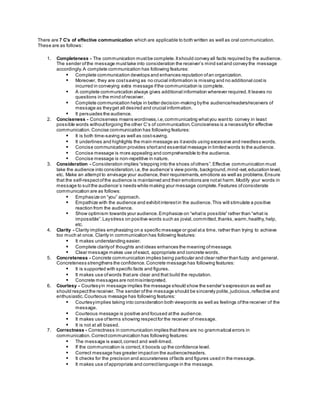 7 cs of effective communication | DOCX