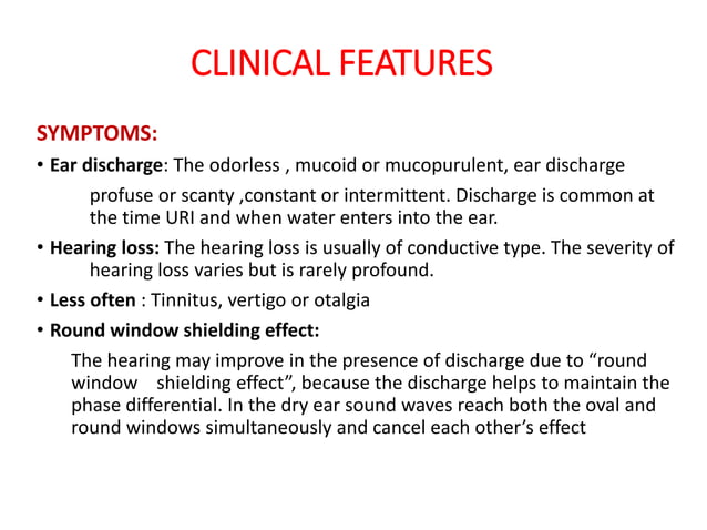 CHRONIC SUPPURATIVE OTITIS MEDIA (TUBOTYMPANIC) | PPT
