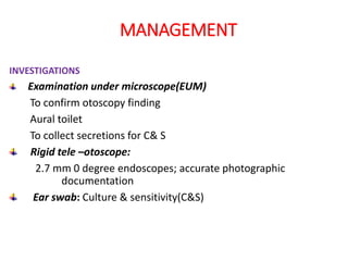 CHRONIC SUPPURATIVE OTITIS MEDIA (TUBOTYMPANIC) | PPT