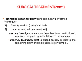 CHRONIC SUPPURATIVE OTITIS MEDIA (TUBOTYMPANIC) | PPT