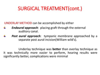 CHRONIC SUPPURATIVE OTITIS MEDIA (TUBOTYMPANIC) | PPT