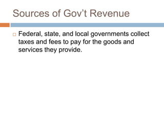 7c sources of govt revenue | PPTX