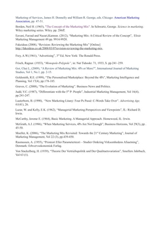 An Extended Customer Focused Model of the Marketing Mix | DOC