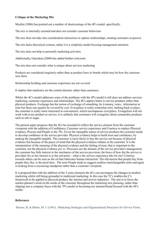 An Extended Customer Focused Model of the Marketing Mix | PDF