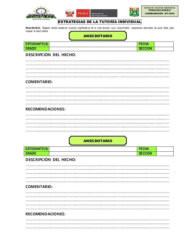 Cuaderno anecdotario
