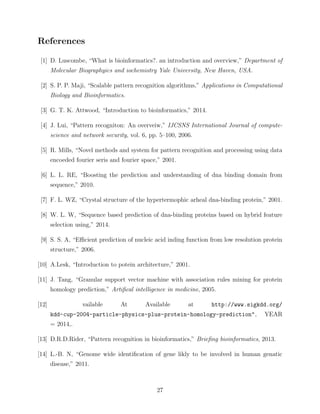 Pattern recognition techniques for the emerging feilds in bioinformatics | PDF