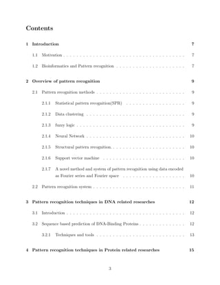 Pattern recognition techniques for the emerging feilds in bioinformatics | PDF