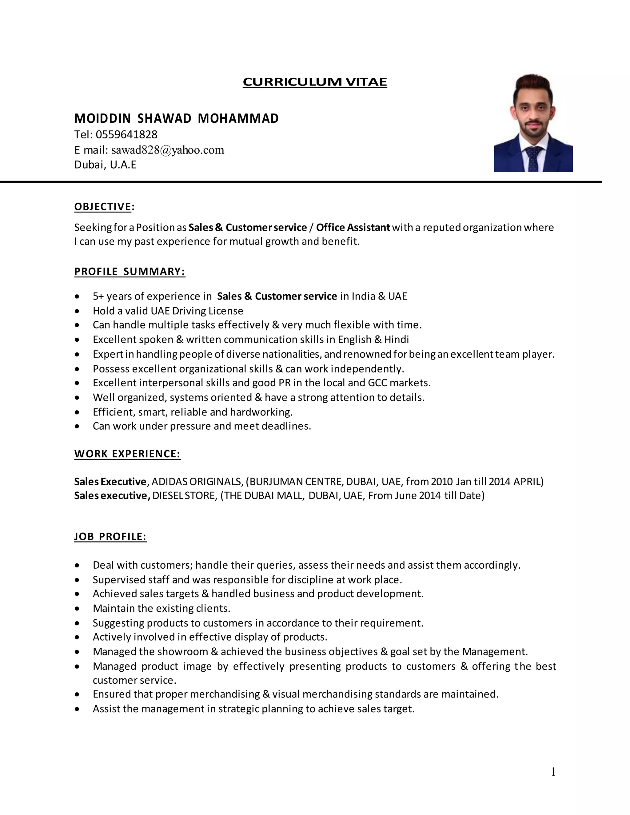 Shawad moidin | DOCX | Sales | Business