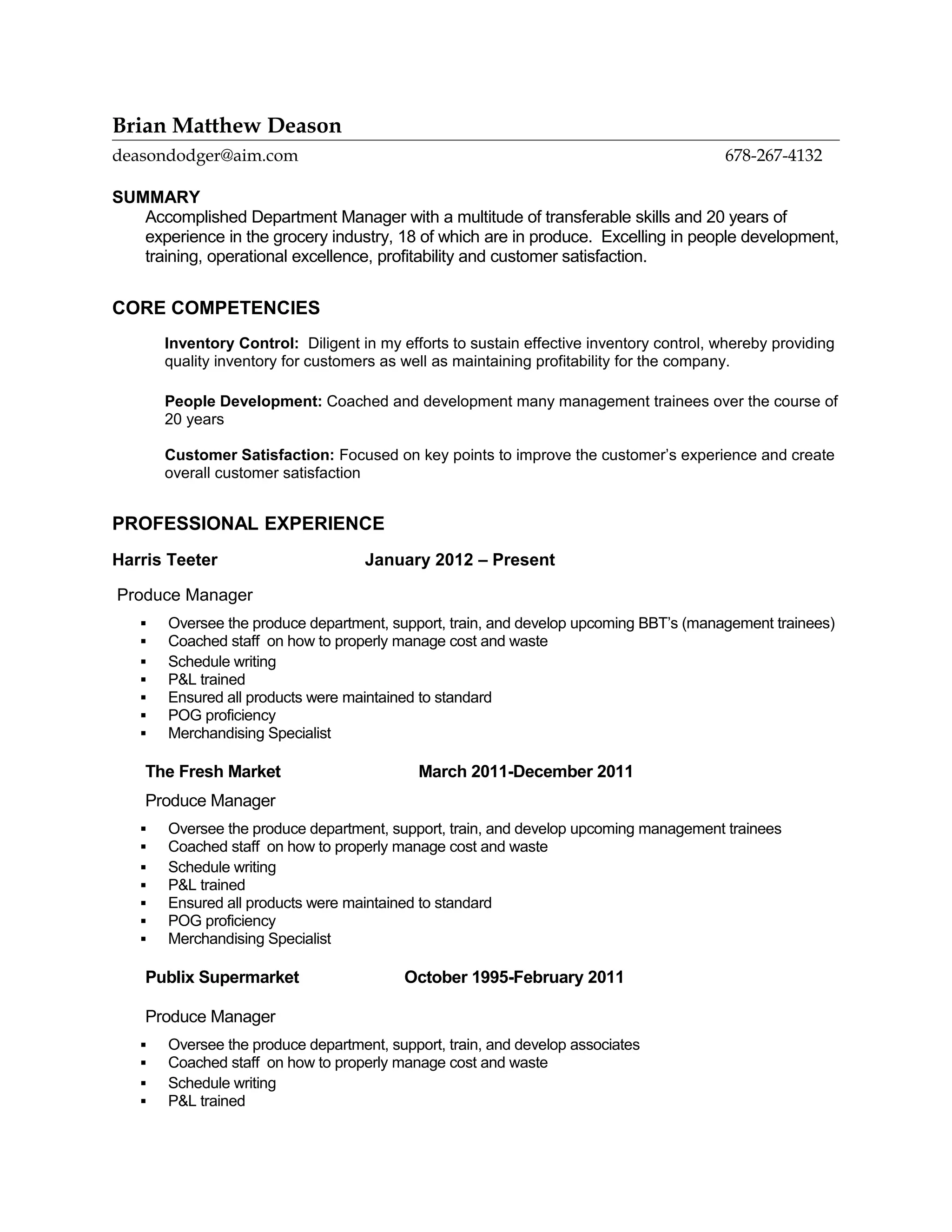 Brian's Resume | DOC