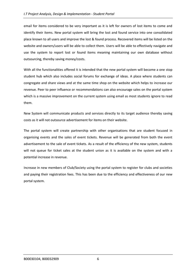 STUDENT PORTAL Analysis & Implementation | PDF