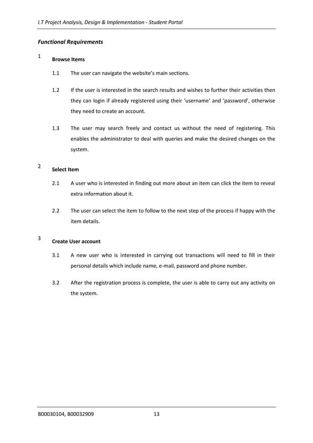 STUDENT PORTAL Analysis & Implementation | PDF