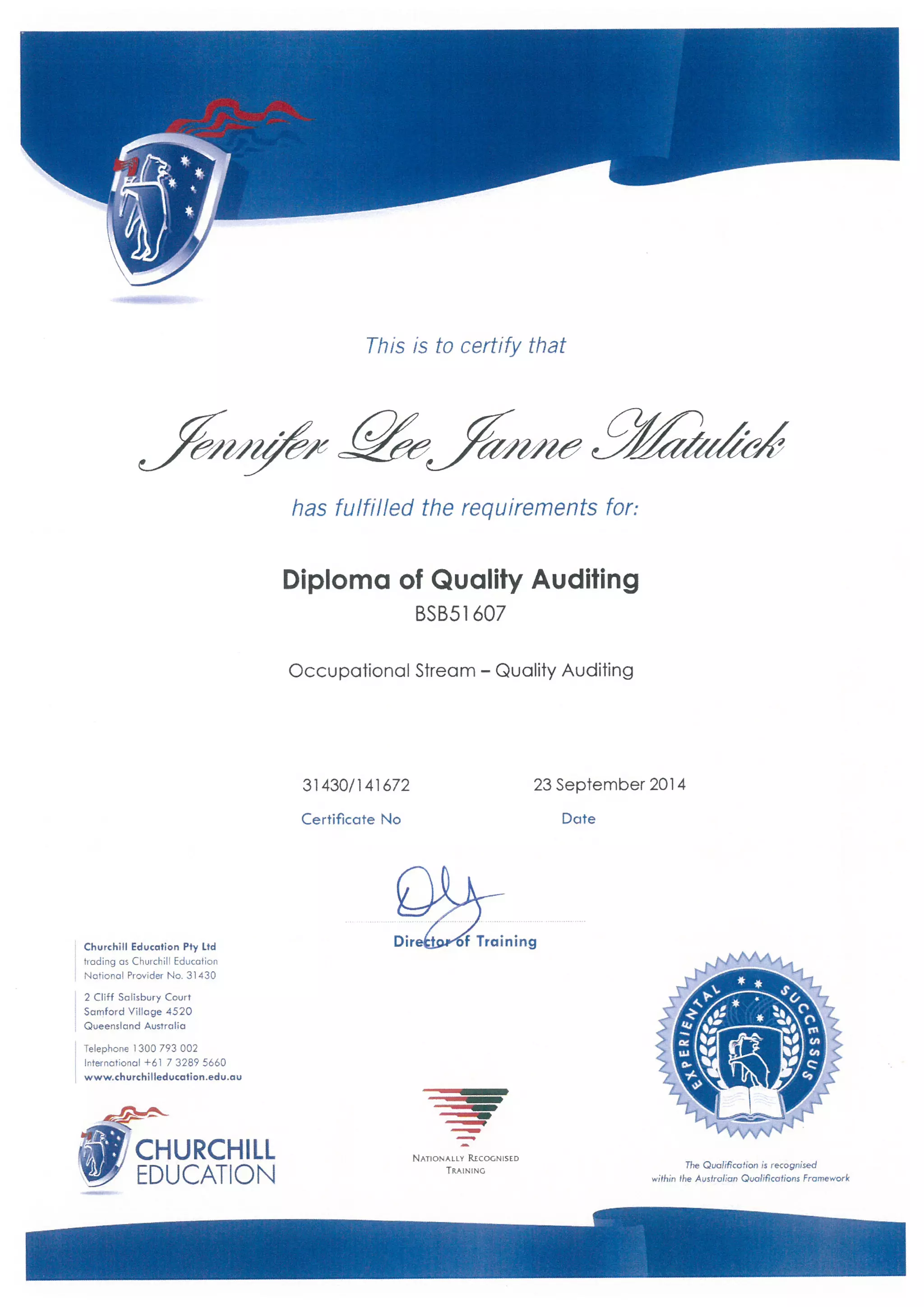 Cert - Diploma Quality Auditing | PDF