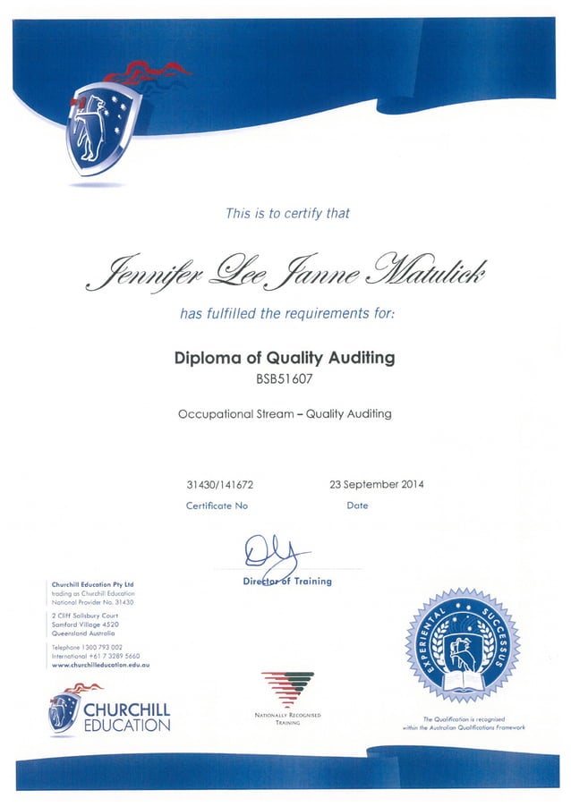 Cert - Diploma Quality Auditing | PDF