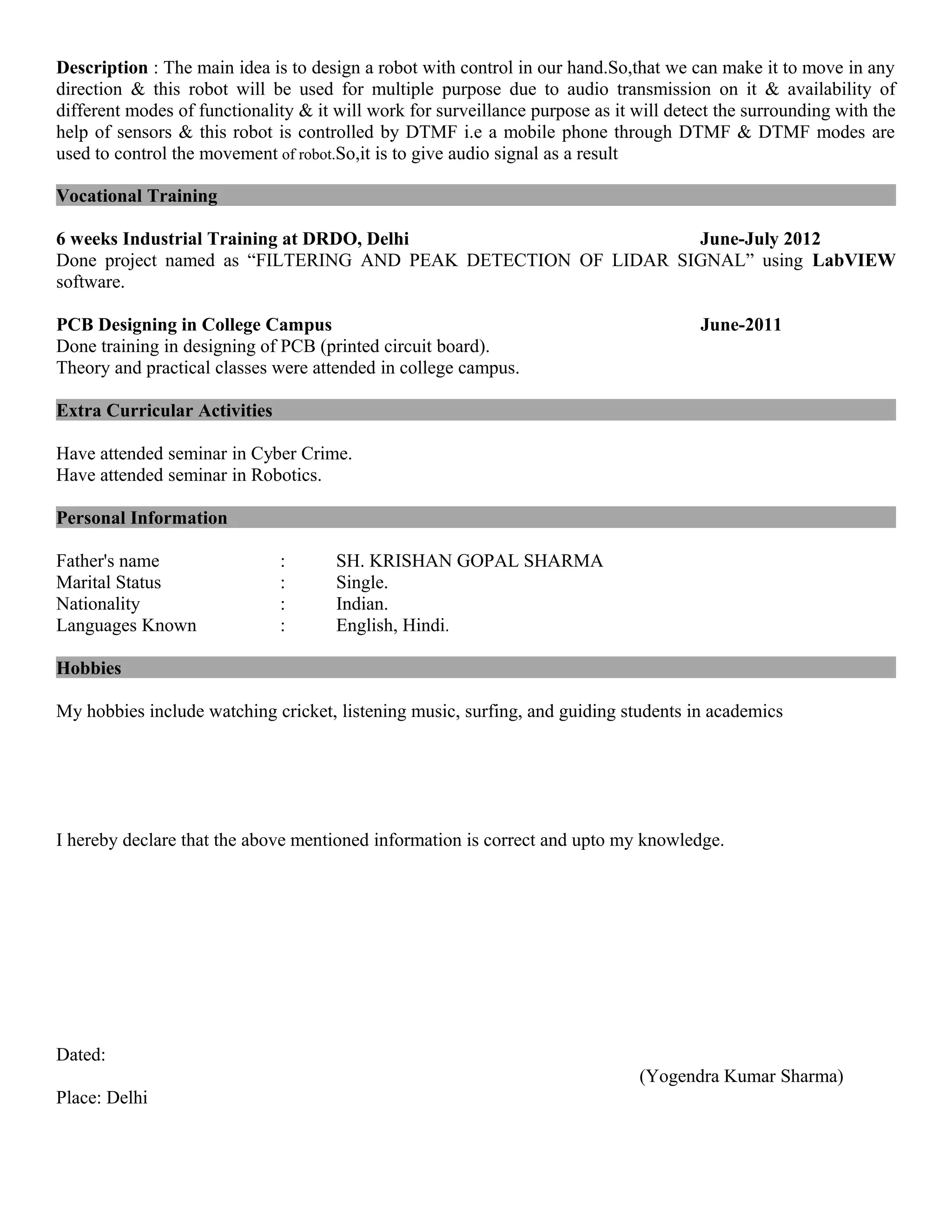 YOGENDRA KR SHARMA updated | DOC | Computing | Technology & Computing