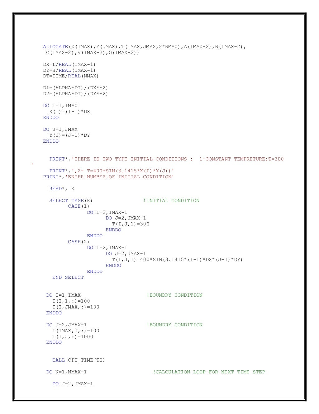 Introduction to CFD FORTRAN code