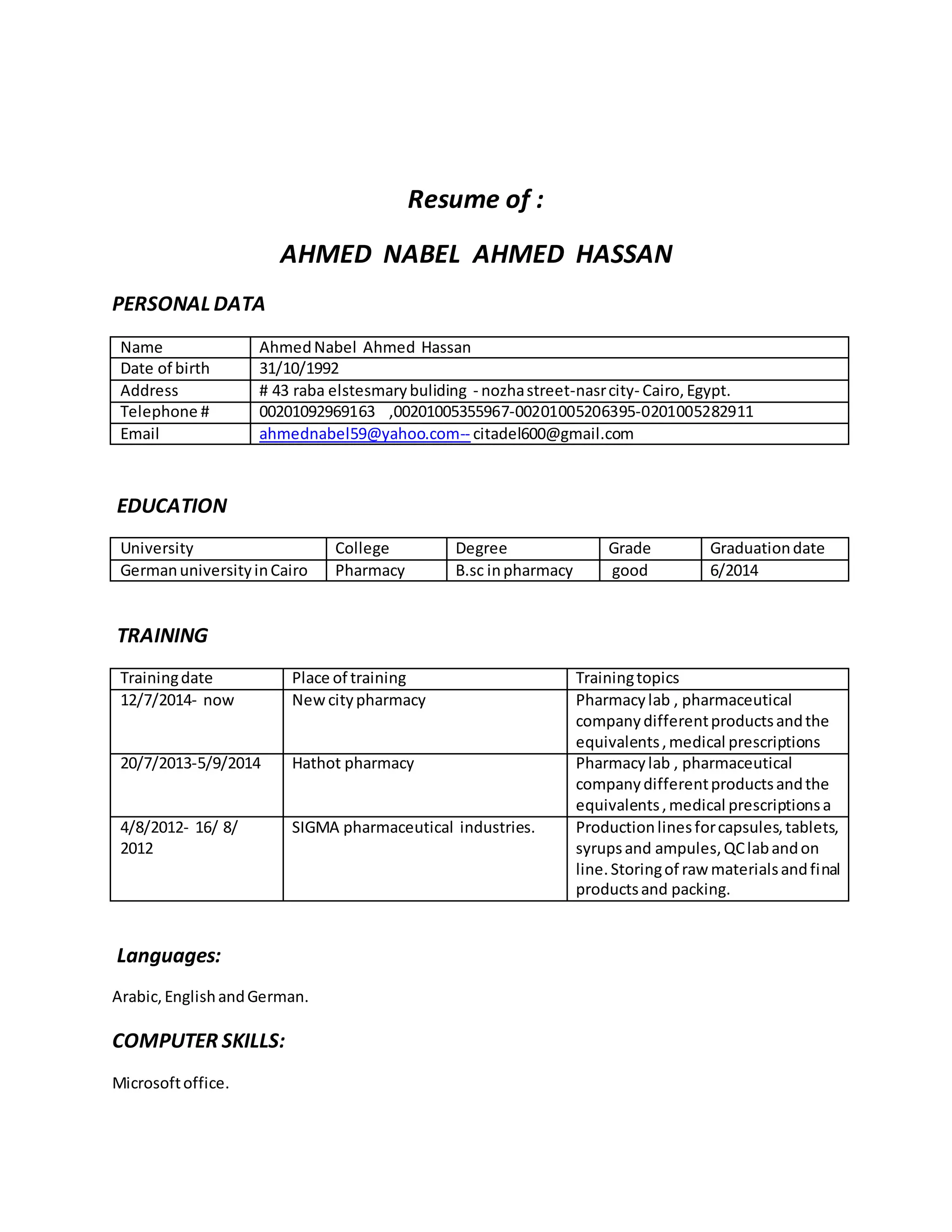 resume of mr. Ahmed Nabel(2) | DOCX