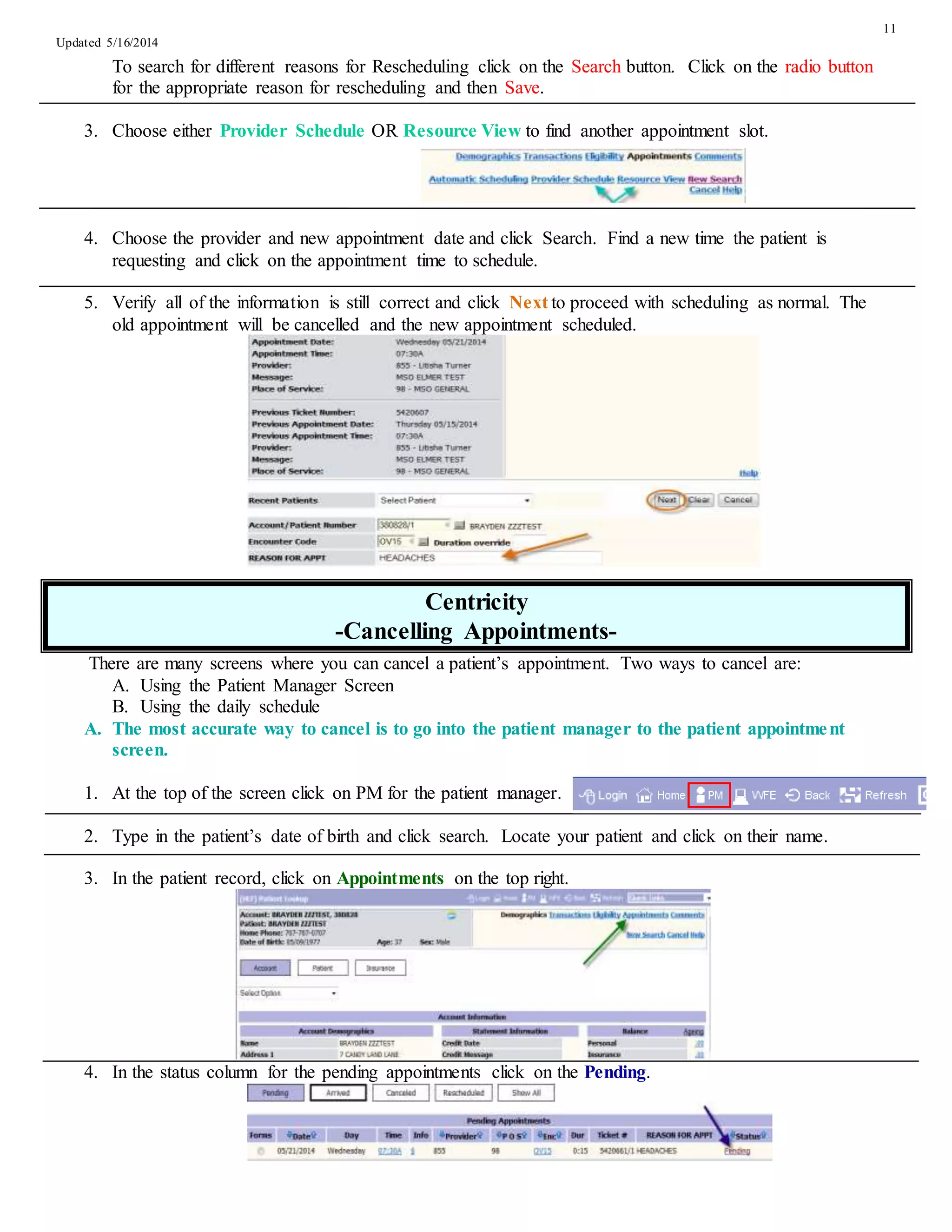Centricity & Allscripts Trainin Manual Updated | DOCX