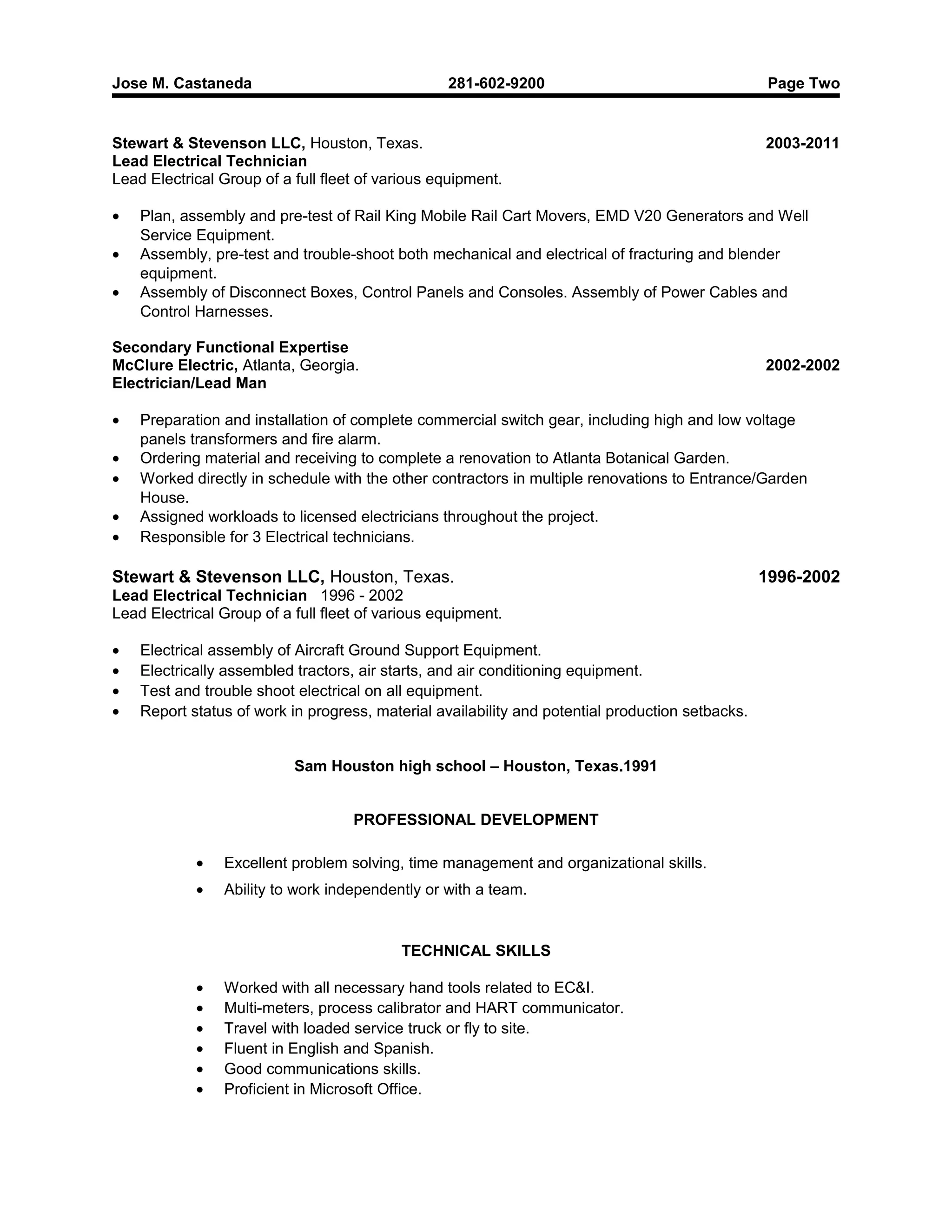 Jose M. Castaneda Resume 2016 | DOC