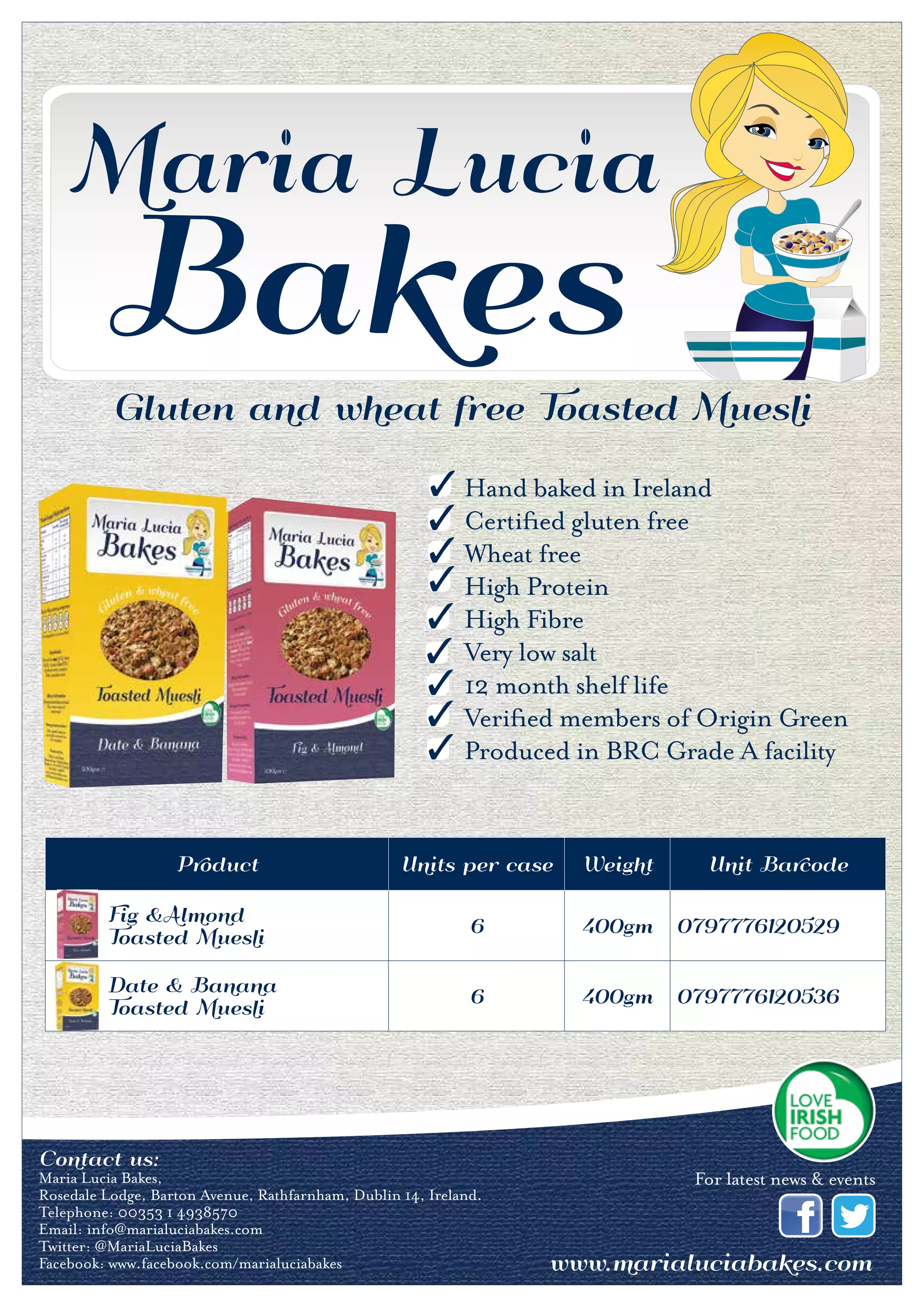 Maria Lucia A4 Toasted Muesli spec sheet LR | PDF