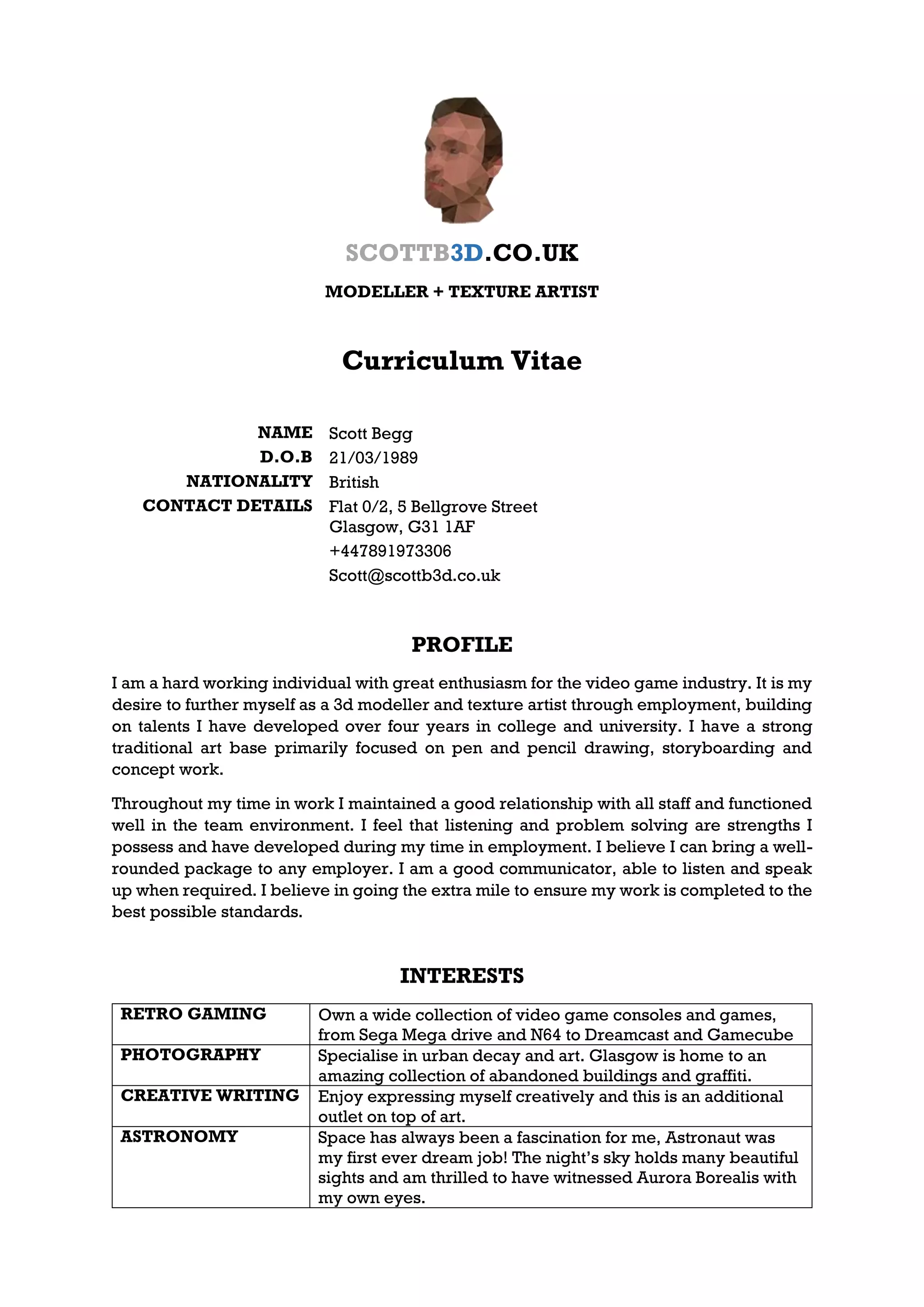 Scott Begg CV | PDF